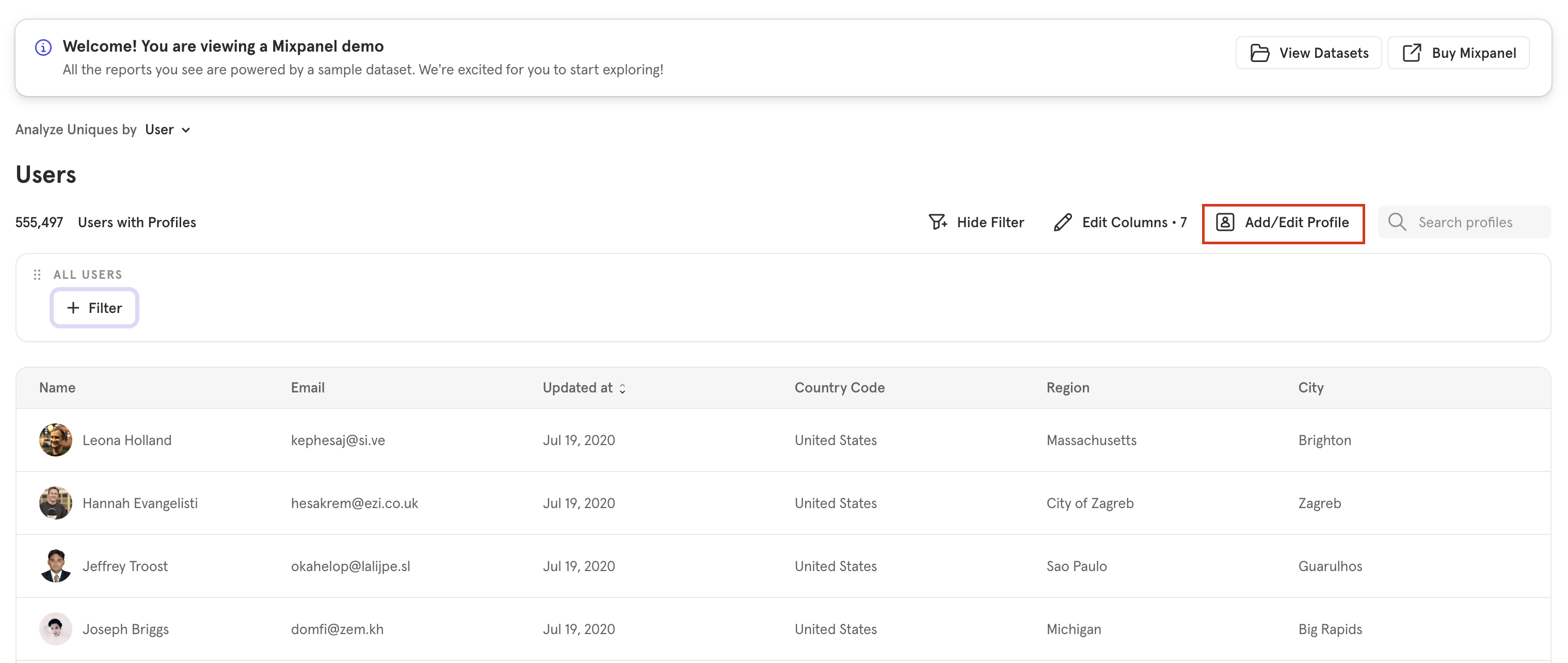 User Profiles - Mixpanel Docs