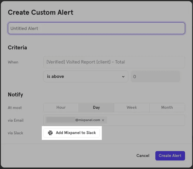 Alerts: Get notified about anomalies in your data - Mixpanel Docs