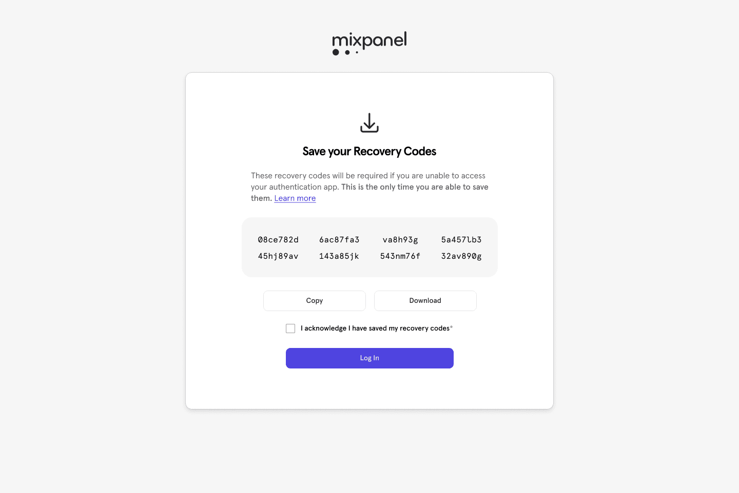 Two-Factor Authentication - Mixpanel Docs