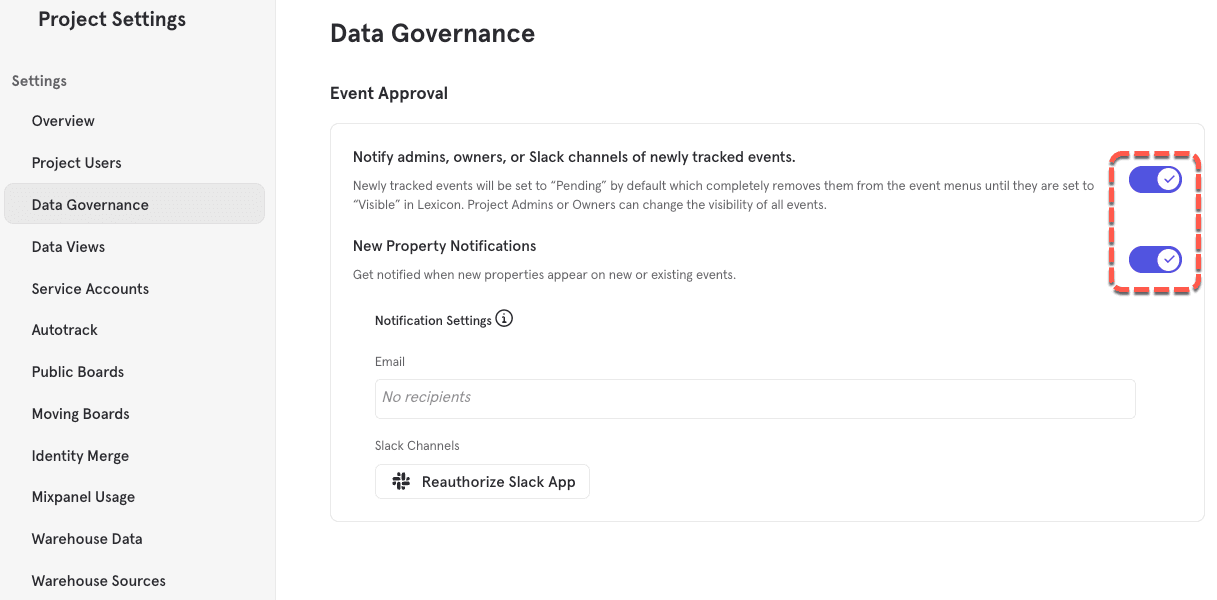 Establish Data Governance - Mixpanel Docs