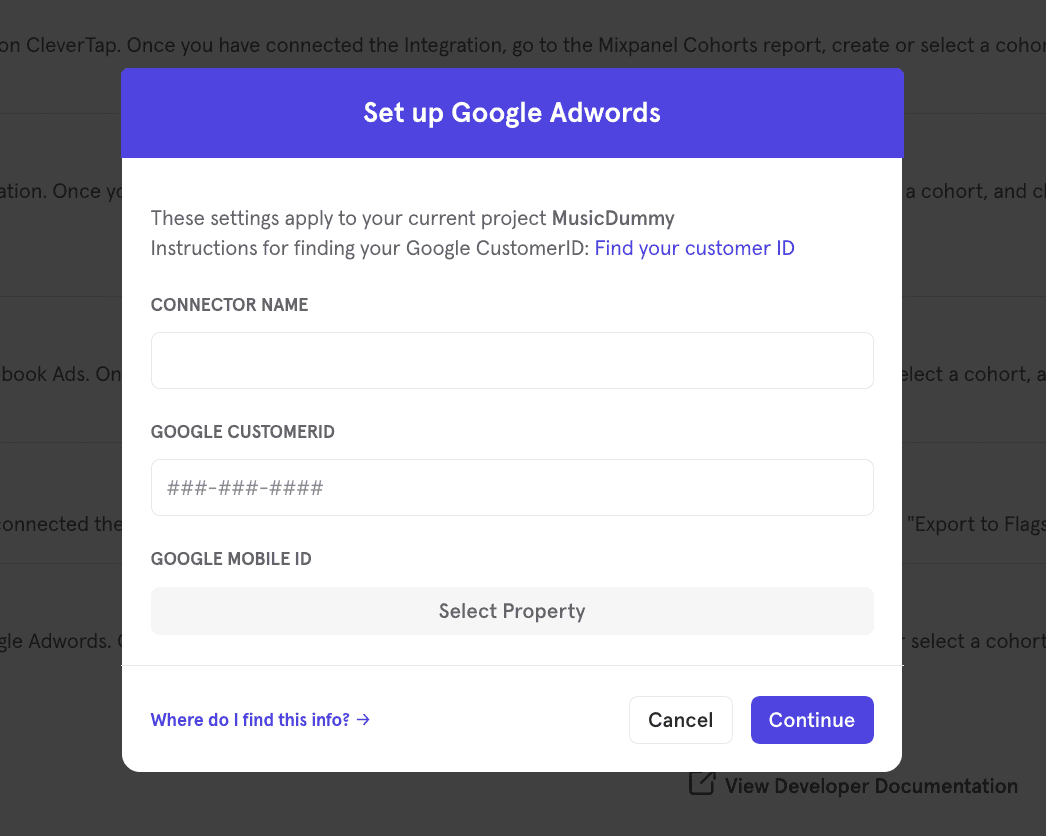 Google Ads - Mixpanel Docs