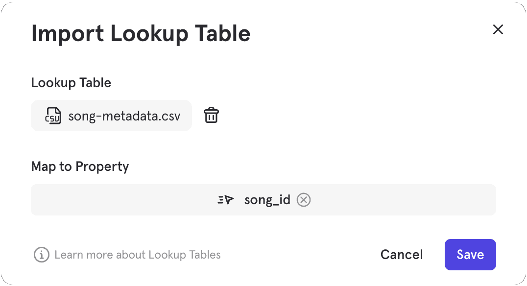 Lookup Tables: Enrich ingested data using a CSV - Mixpanel Docs