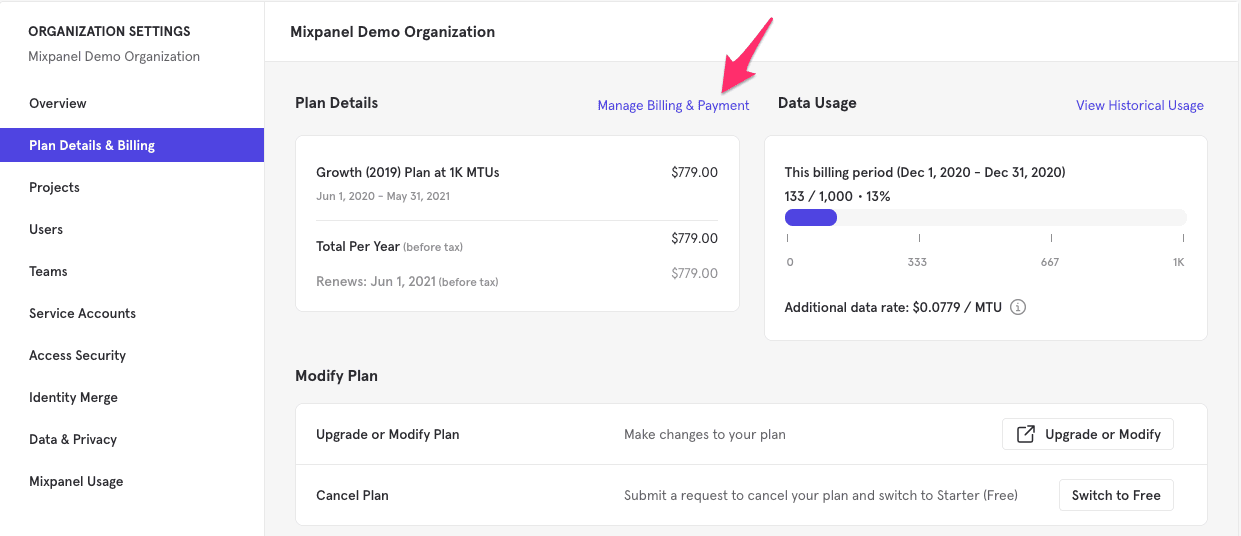 Billing: How Mixpanel pricing works - Mixpanel Docs
