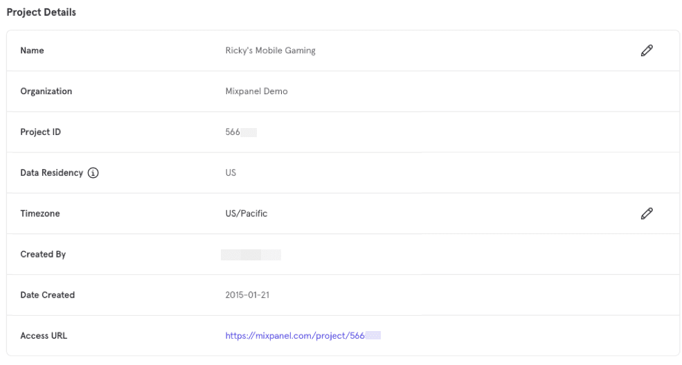 Managing Projects - Mixpanel Docs