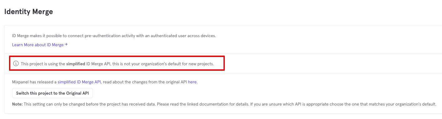 Migrating to Simplified ID Merge - Mixpanel Docs
